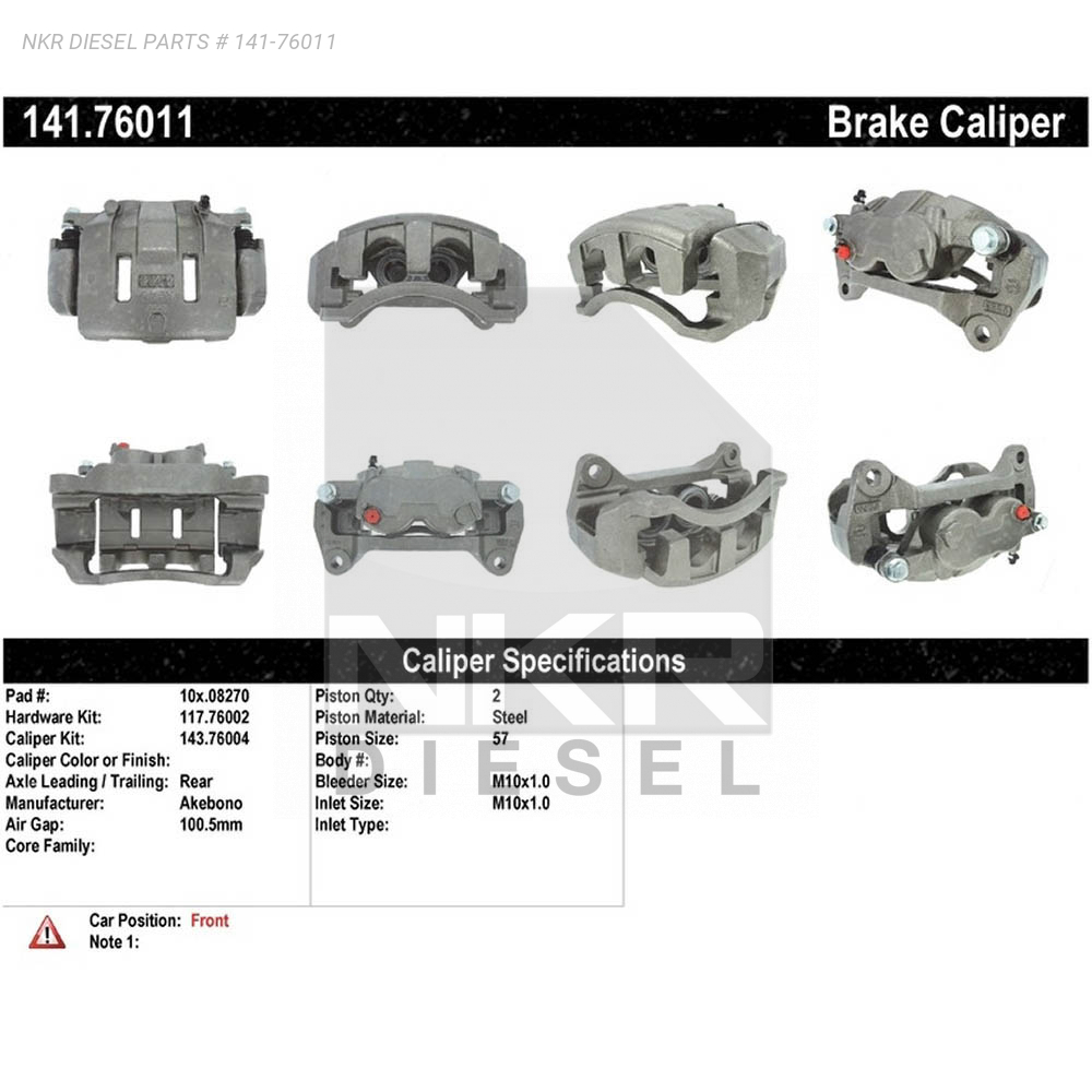 Caliper Front Disk Brake For Isuzu NRR NQR 4HK1 5.2L 4HE1 4.8L 4JJ1 3 ...