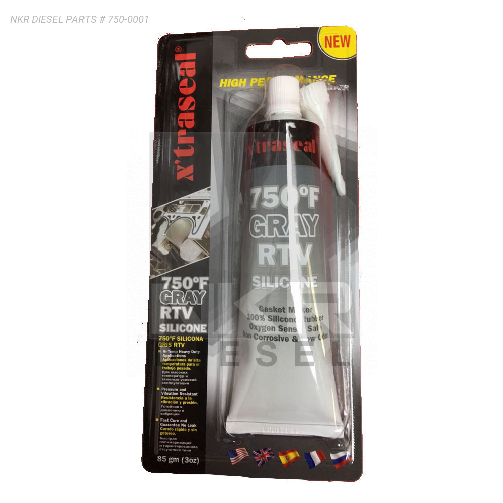 Silicone 750 F Gray Rtv 85Gm 3 Oz. Tube Carded - XRGR85